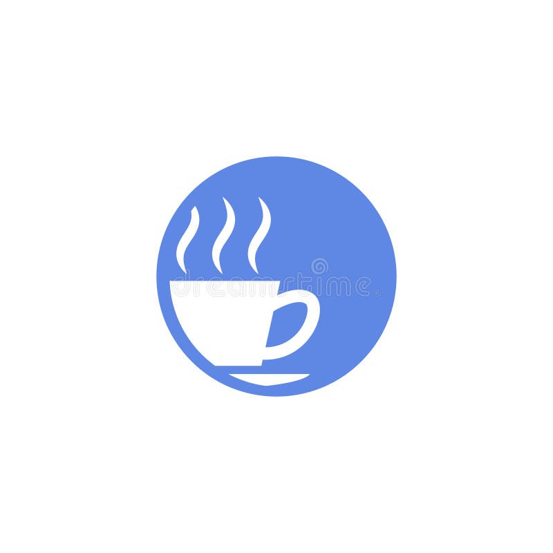 Simple Vector Flat Art Round Icon of Coffee Mug Stock Illustration ...