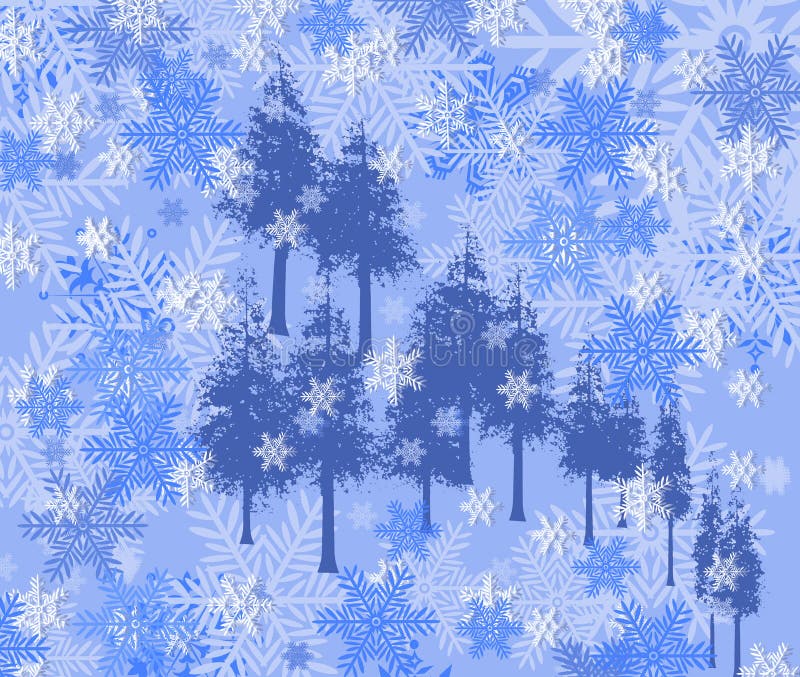 A Blue and White Snowflake Background Stock Illustration - Illustration ...