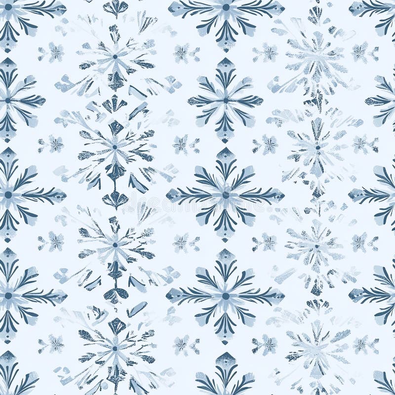 A Blue and White Snowflake Pattern with a Blue Background Stock ...