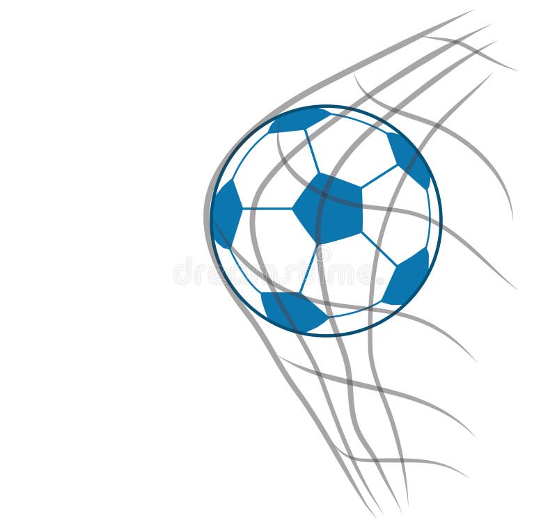 Blue and White Soccer Ball in the Goal Net Eps10 Stock Vector ...