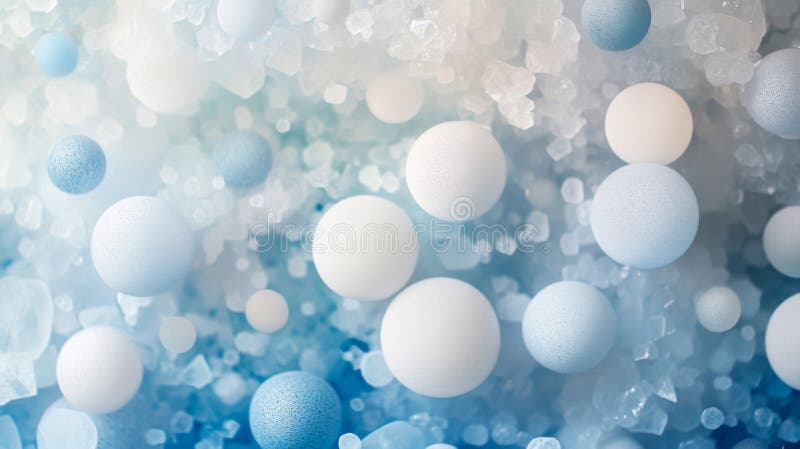 Blue and White Spheres on Icy Background Stock Illustration ...