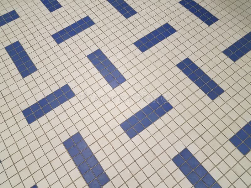 Blue and White Square Bathroom Tiles on Floor Stock Image - Image of ...