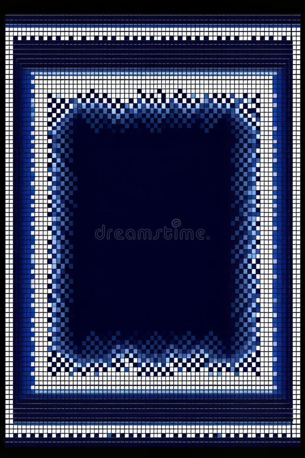 A Blue and White Square Pattern on a Black Background Stock ...