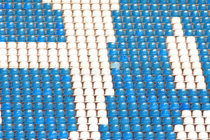 Blue and White Stadium Seats Stock Photo - Image of rows, number: 50974608