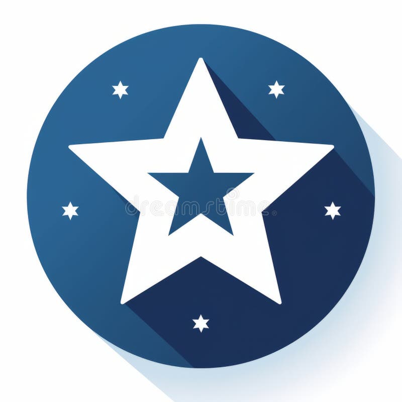 A Blue and White Star Icon on a White Background Stock Illustration ...