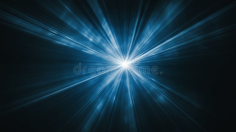 Blue and White Starburst Radiating Light Against a Deep Black Backdrop ...