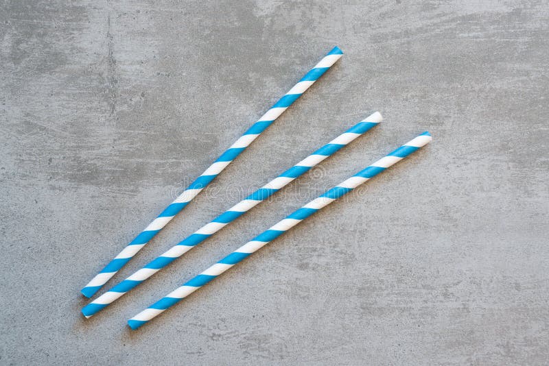 Blue and White Striped Drinking Straws Stock Image - Image of paper ...