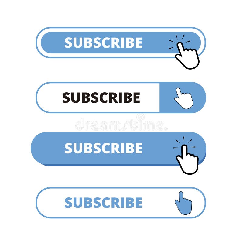 Blue and White Subscribe Web Bar Button on a White Background Stock ...