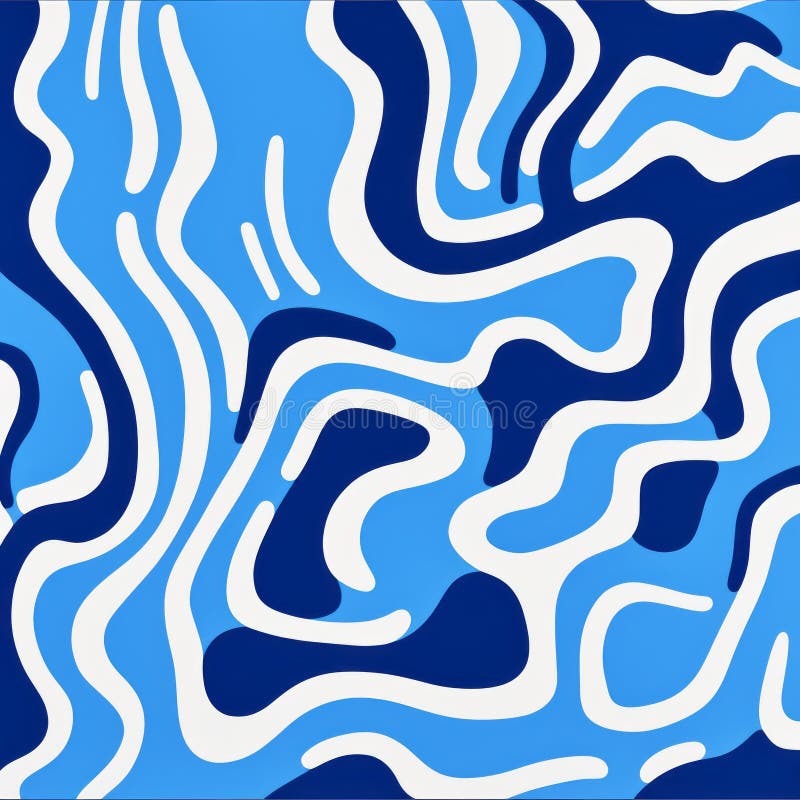 Colorful Abstract Wavy Line Pattern in Blue and White Stock ...