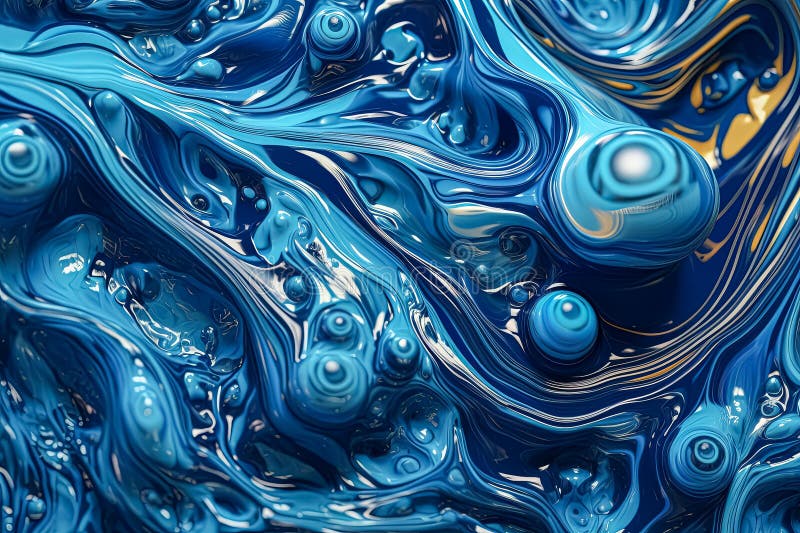 A Blue and White Swirl of Paint with a Lot of White Dots Stock Photo ...