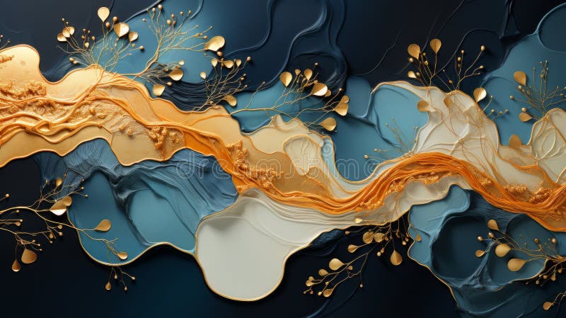 A Blue and White Swirly Art Stock Illustration - Illustration of ...