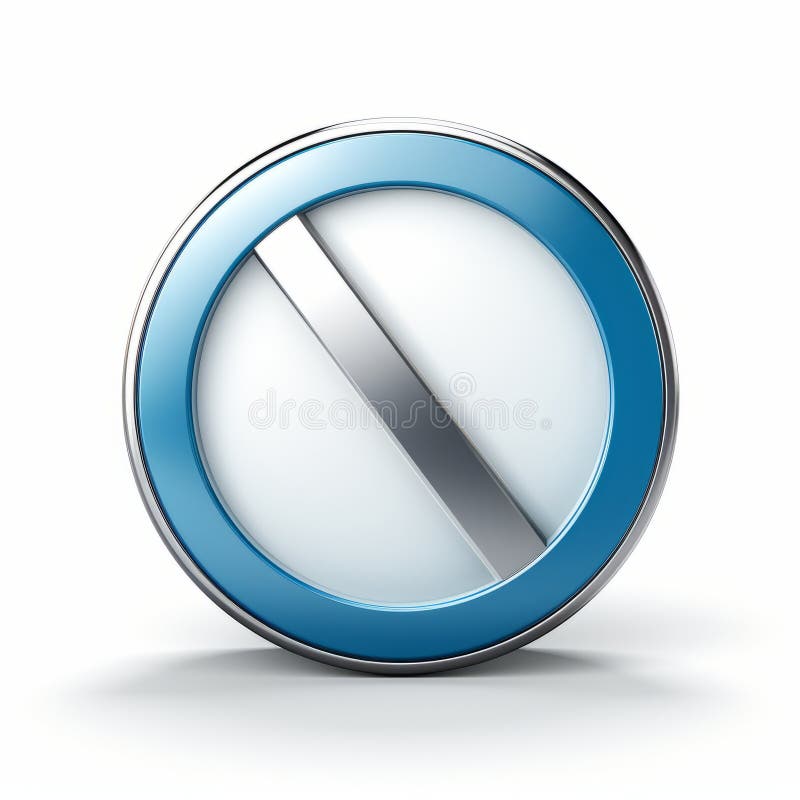 A Blue and White Symbol of a No Entry Sign on a White Background Stock ...