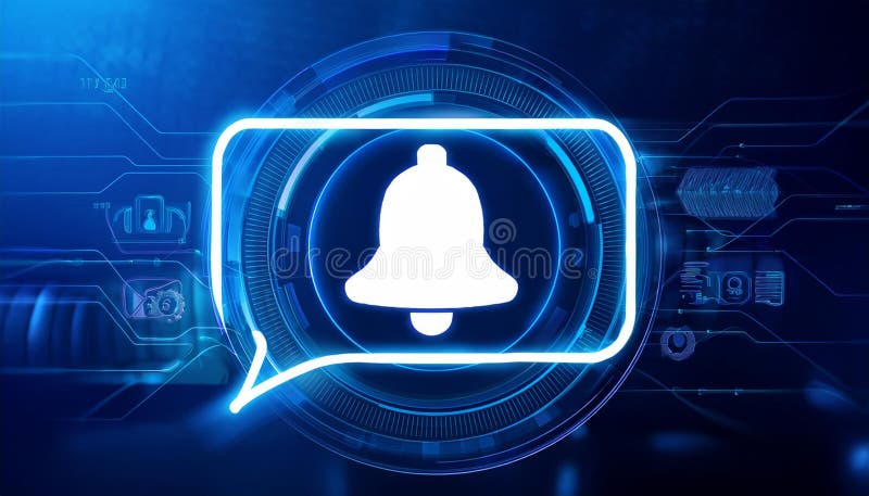 A Blue and White, Technology-inspired, Background with a Notification ...