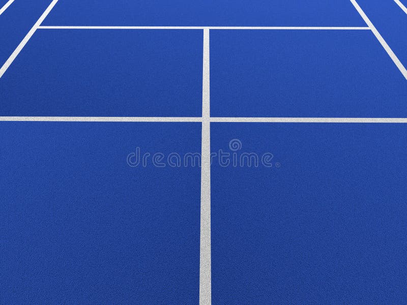 Blue White Tennis Court Graphic View Stock Illustration - Illustration ...