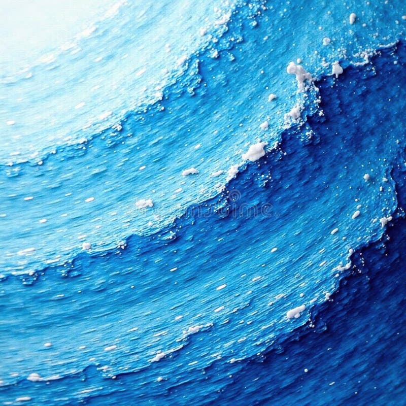 Blue White Textured Wave, Impasto Brushstrokes, Abstract Art , Oil ...