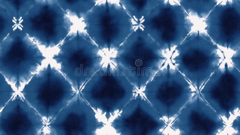 Blue and White Tie-dye Pattern with Geometric Diamond Design Stock ...