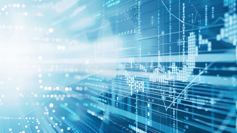 Blue and White Tones, Data Flow, Abstract Tech Patterns for a Corporate ...