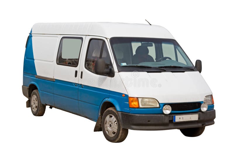 Blue and white van stock image. Image of road, auto, blue - 4853383
