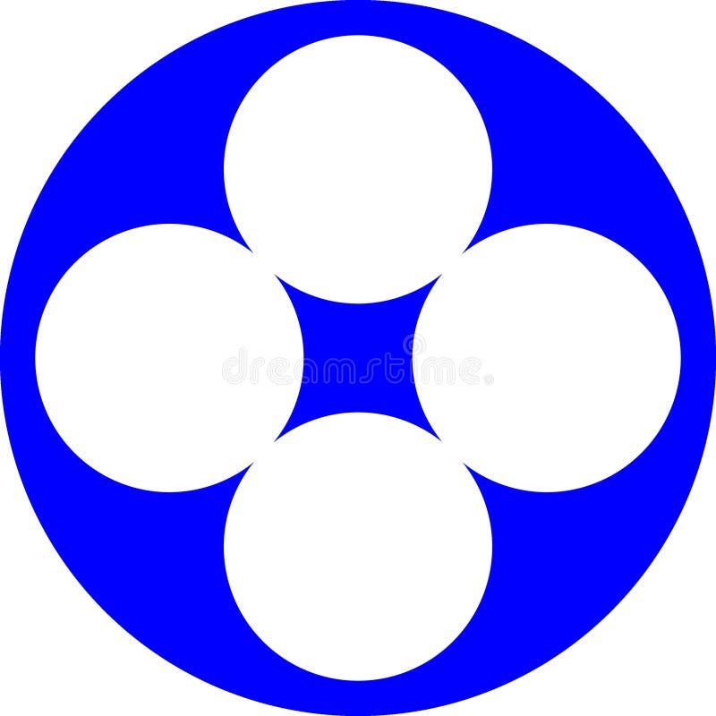 Blue and White Vector Graphic of a Circle Containing Four Smaller ...