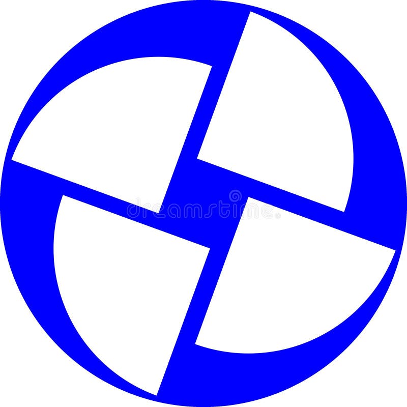Blue and White Vector Graphic of a Circle Cut into Segments and Moved ...
