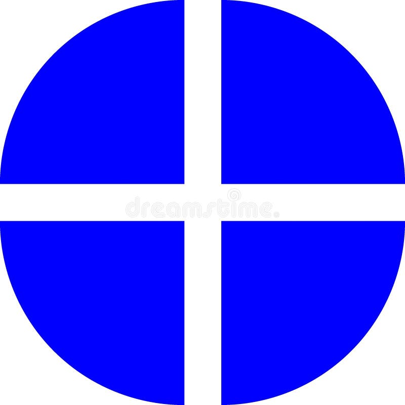 Blue and White Vector Graphic of a Circle Cut into Segments and Moved ...