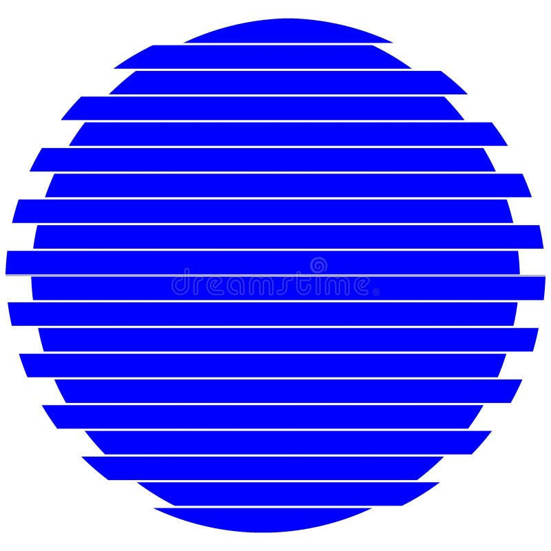 Blue and White Vector Graphic of a Circle Cut into Segments and Moved ...