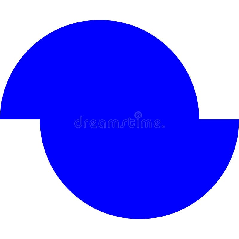 Blue and White Vector Graphic of a Circle Cut into Segments and Moved ...