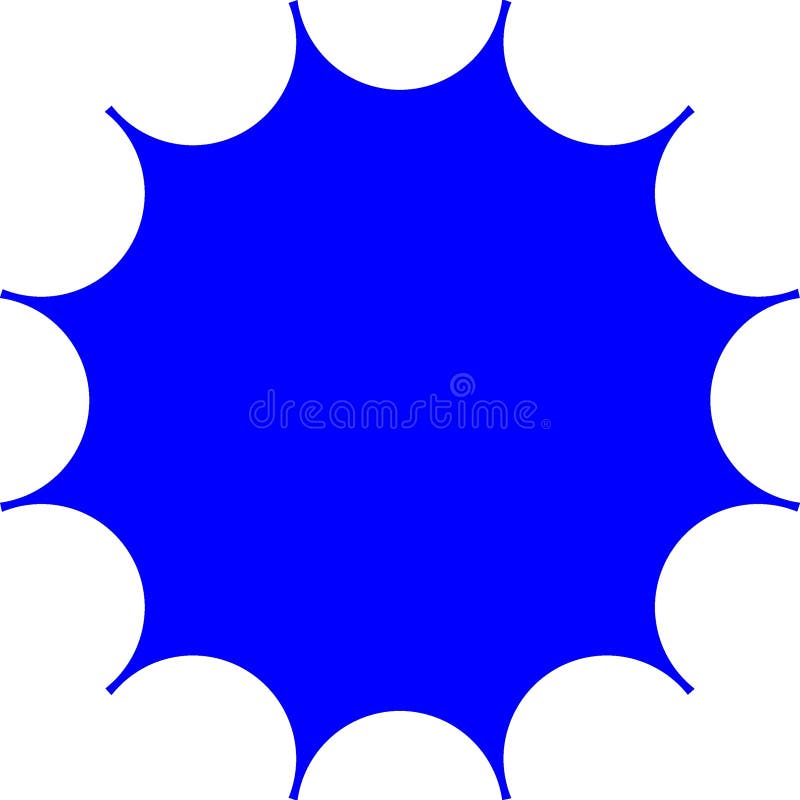 Blue and White Vector Graphic of a Circle with Points Around the ...