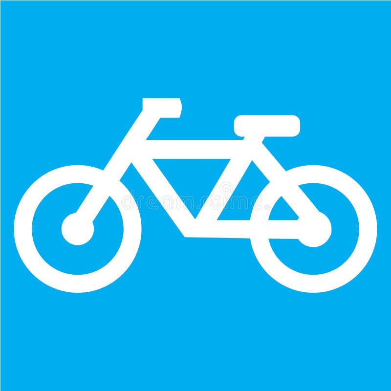 Blue and White Vector Graphic of a Map Symbol for Bicycle Trail. it ...