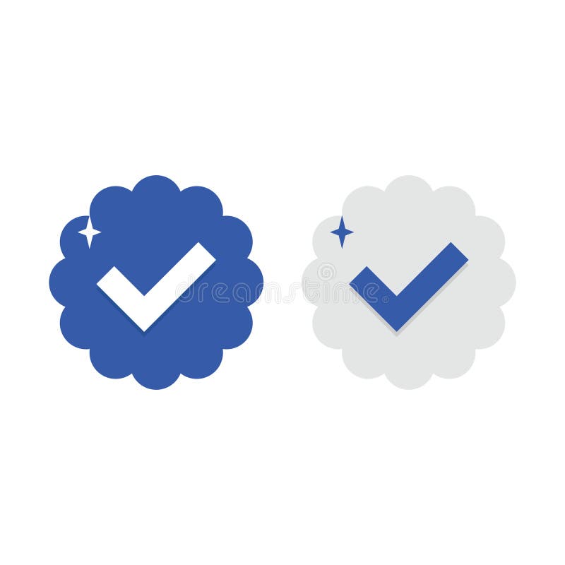 Blue and White Verified Check Mark Vector Stock Vector - Illustration ...
