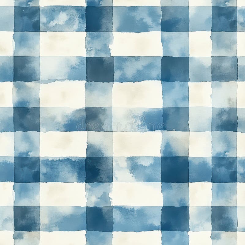 Blue and White Watercolor Plaid Pattern for Creative Projects Stock ...