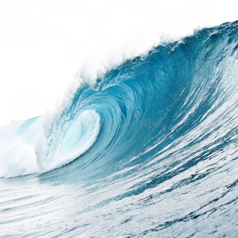 Blue and White Wave Isolated on White Background Stock Illustration ...