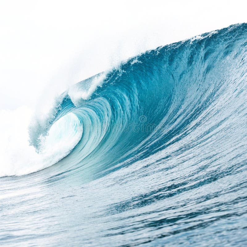 Blue and White Wave Isolated on White Background Stock Illustration ...