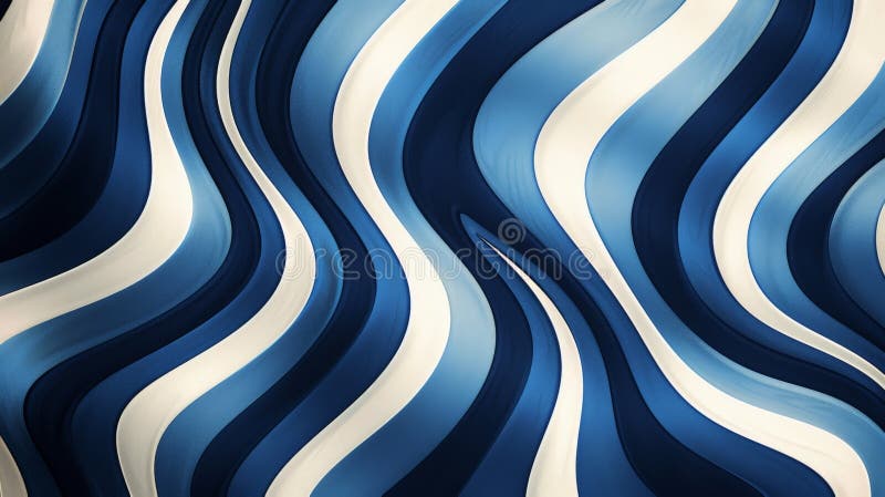 Blue and White Wave Pattern on Black Background Stock Illustration ...
