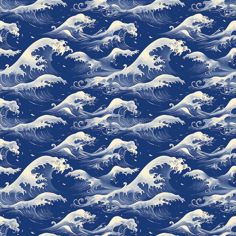 Blue and White Wave Pattern Wallpaper Stock Photo - Image of home, blue ...