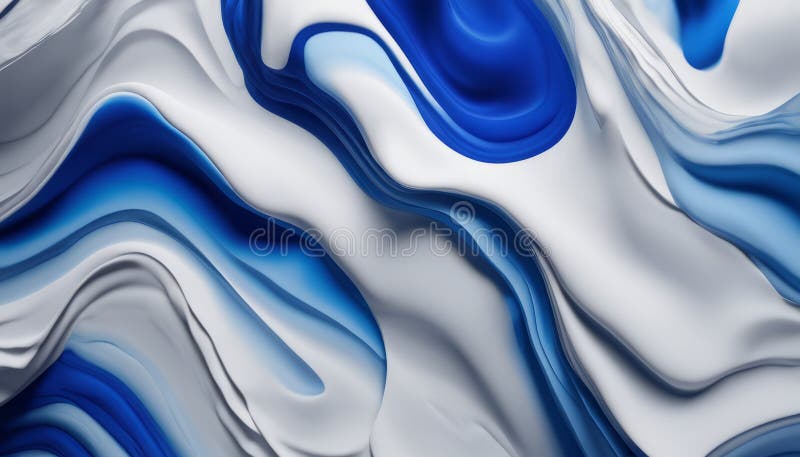 Blue and White Waves in the Ocean Stock Illustration - Illustration of ...