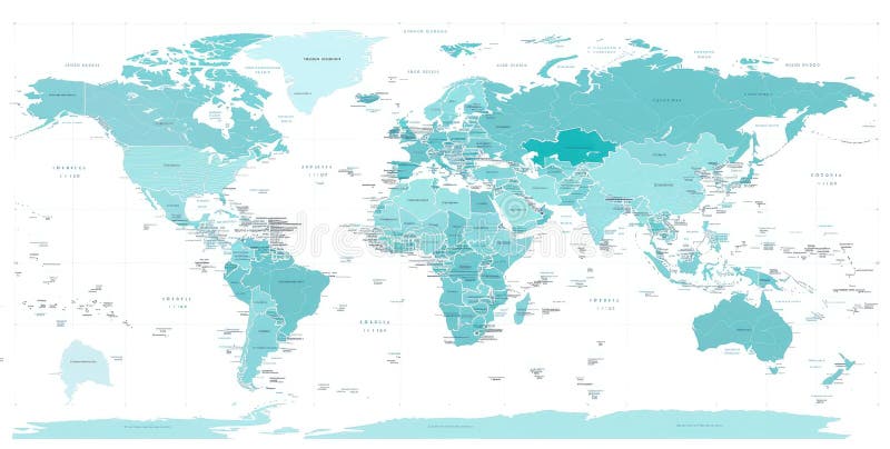 A Blue and White World Map on a White Background Symbolizing Water and ...
