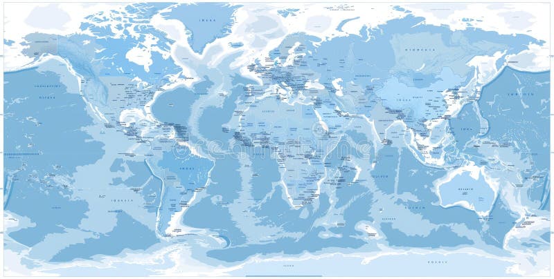 A Blue and White World Map on a White Background Symbolizing Water and ...