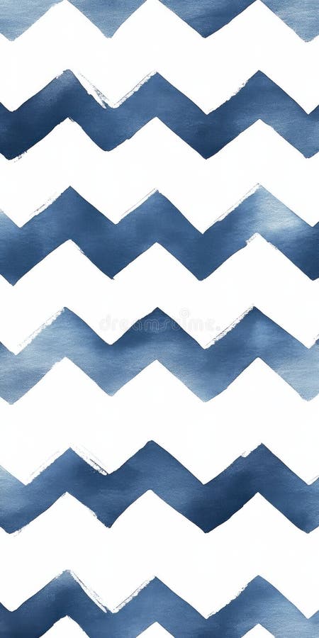 Blue and White Zigzag Pattern Inspired by Coastal Design Elements Stock ...