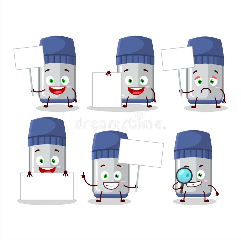 Blue Whiteboard Marker Cartoon Character Bring Information Board Stock ...
