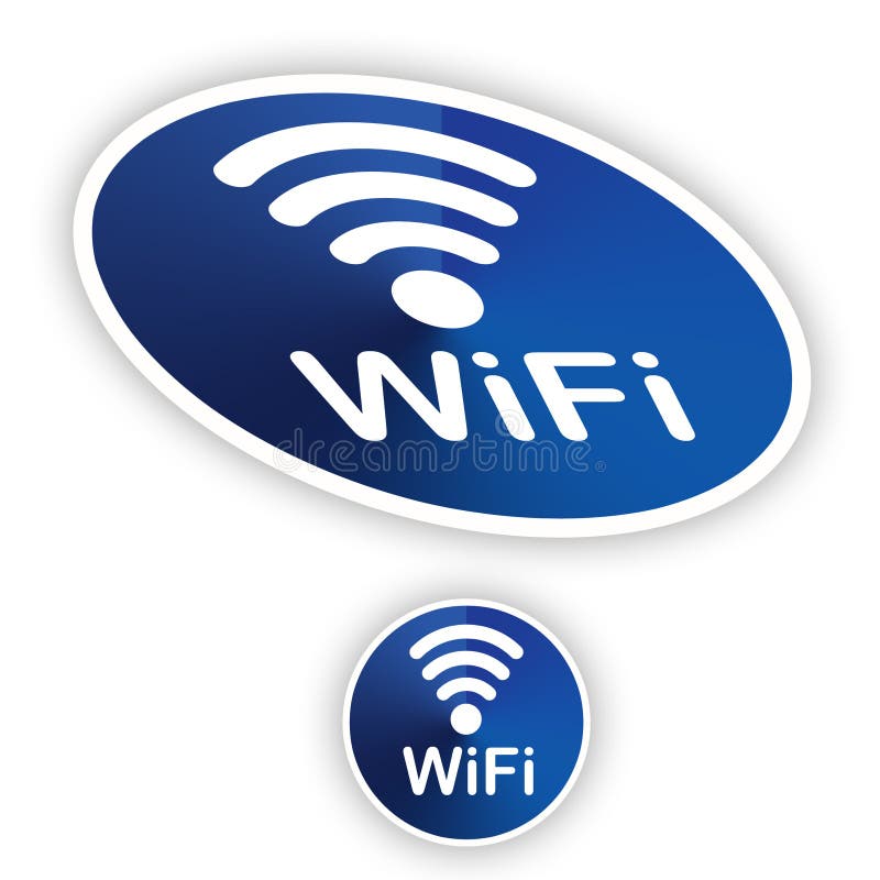Blue Wi-Fi Button Logo stock illustration. Illustration of shade - 38446299