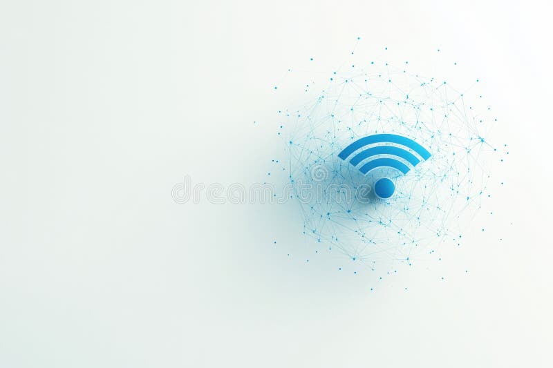 The Blue Wi-Fi Icon Symbolizes Wireless Communication and Connectivity ...