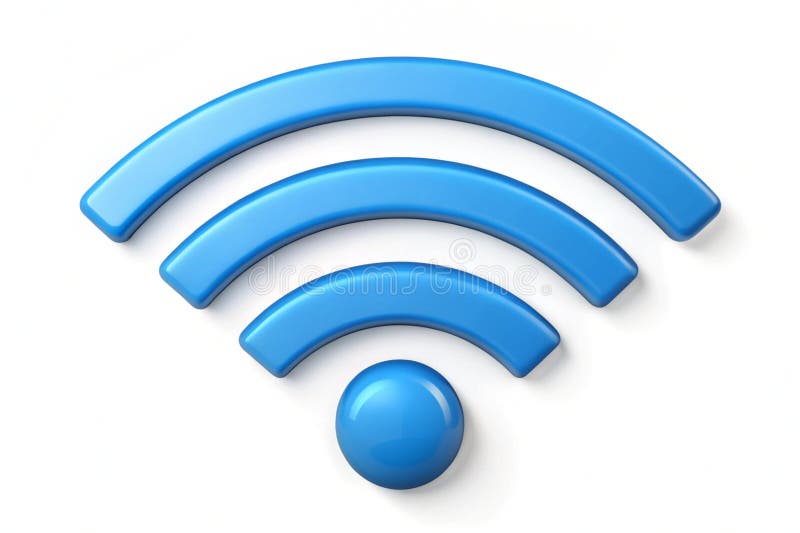 Blue Wi Fi Icon with Three Waves Symbolizing Wireless Network ...