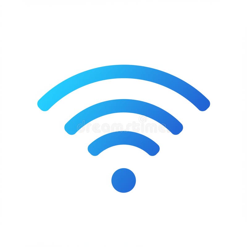 Blue Wi-Fi Signal Icon Featuring Three Curved Lines Above a Solid ...