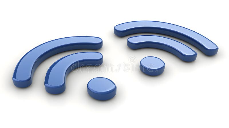 Blue Wi-Fi Symbols on a Light Background. Stock Illustration ...