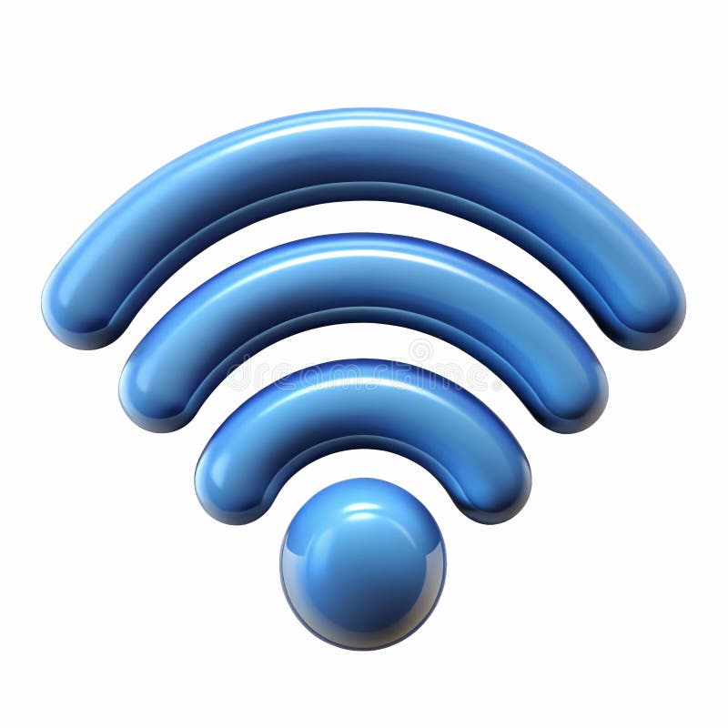Blue WiFi Signal Icon Illustration with Glossy Gradient Design Isolated ...