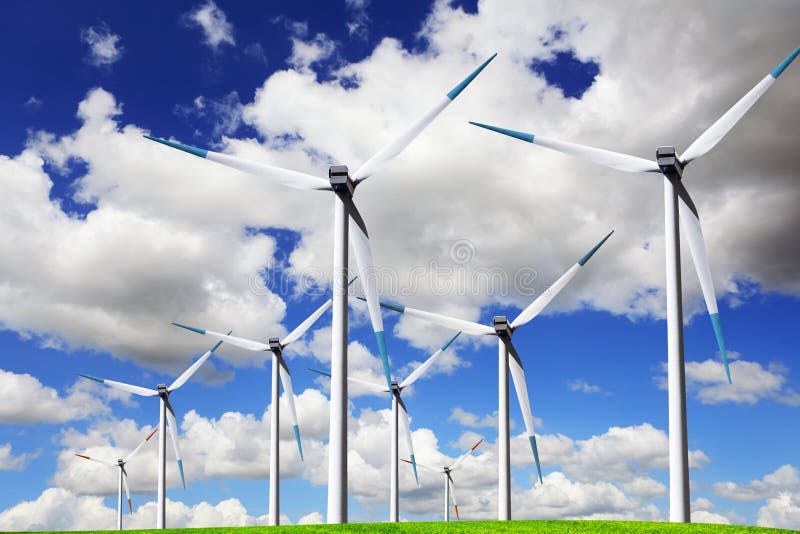Blue wind energy stock image. Image of generator, dioxide - 27180333