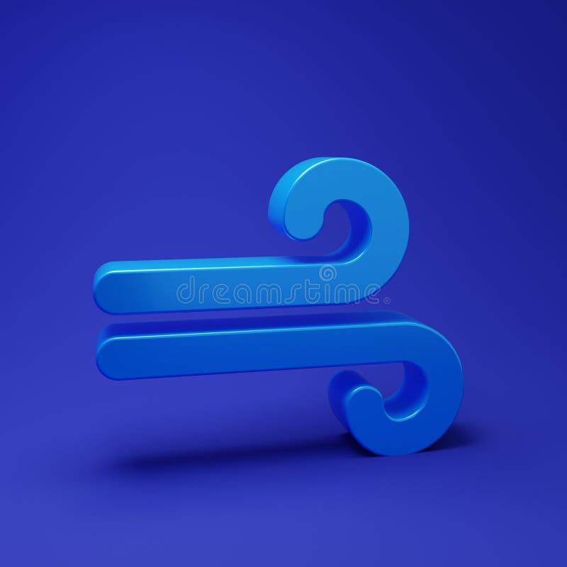 Blue Wind Icon Isolated on Blue Background. Windy Weather. Minimalism ...