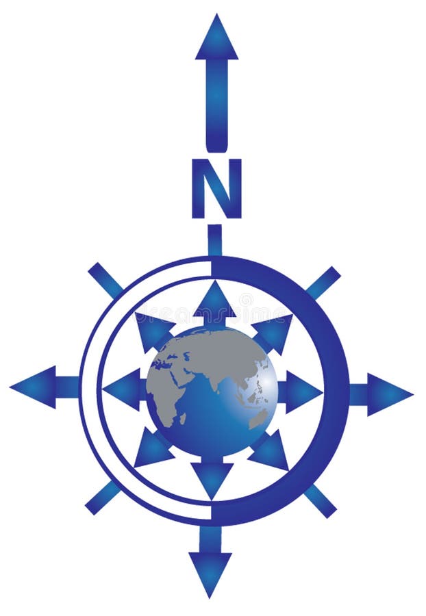 Compass star stock vector. Illustration of ocean, land - 19093901