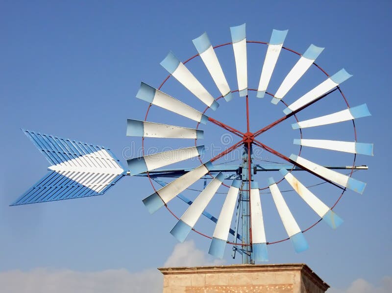 Blue Windmill 2 stock photo. Image of machine, agriculture - 3064424